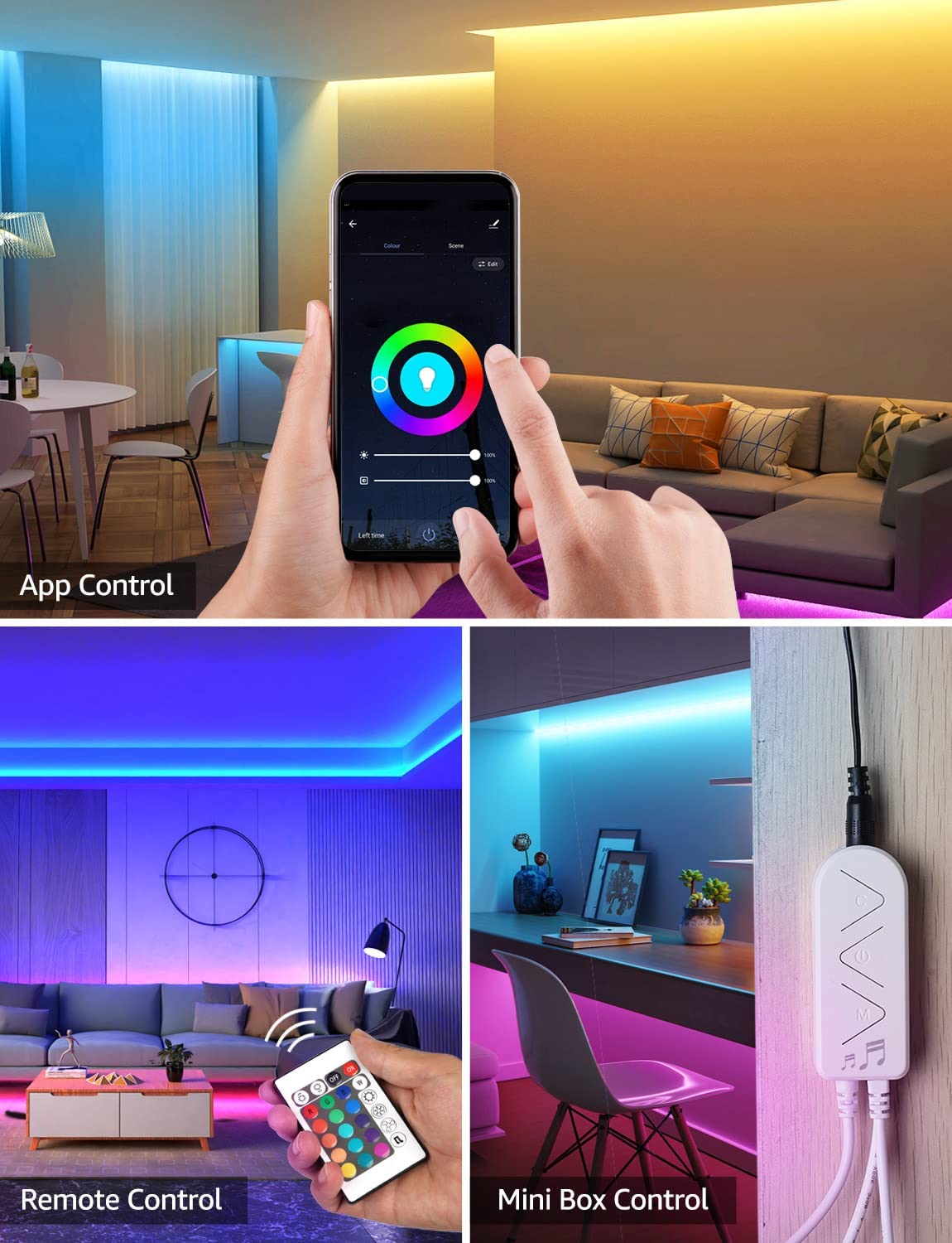 Lepro Smart WiFi RGB LED Strip Lights - 10m, Works with Alexa and ...